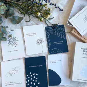 52 Daily Mindfulness Cards + Holder | Affirmation Card Deck | Self Care ...