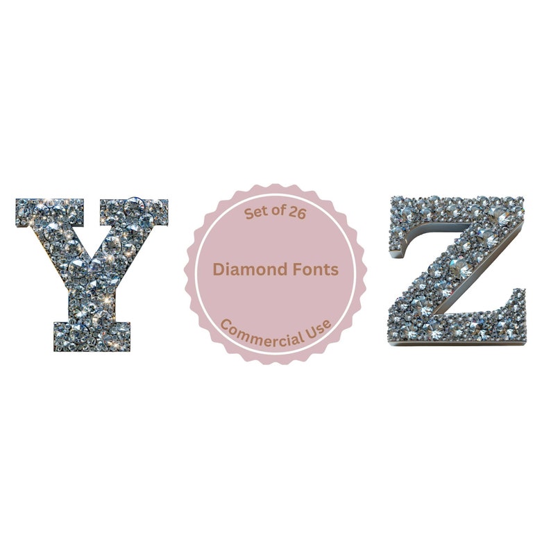 Diamond Alphabet Clipart Bundle, Diamond Alphabet Letters, Diamond ...