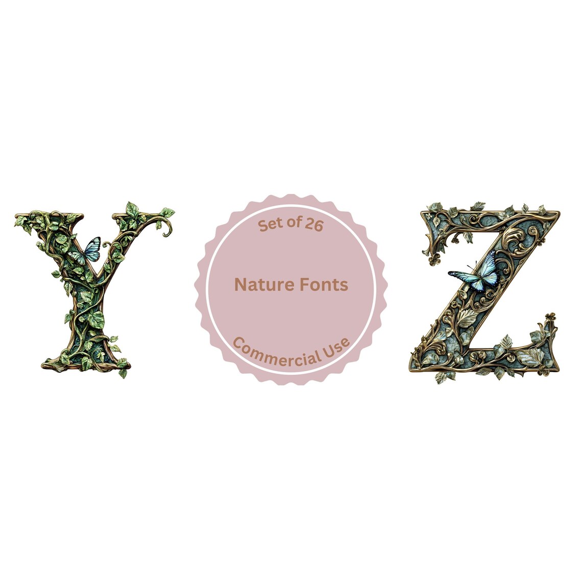 Nature Alphabet Clipart Bundle, Nature Alphabet Letters, Nature Clipart ...