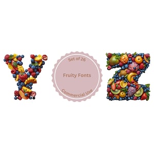 Fruit Alphabet Clipart Bundle, Fruity Alphabet Letters, Fruitthemed ...