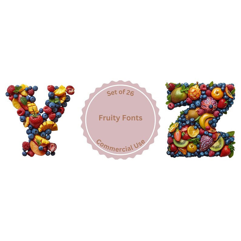 Fruit Alphabet Clipart Bundle, Fruity Alphabet Letters, Fruitthemed ...