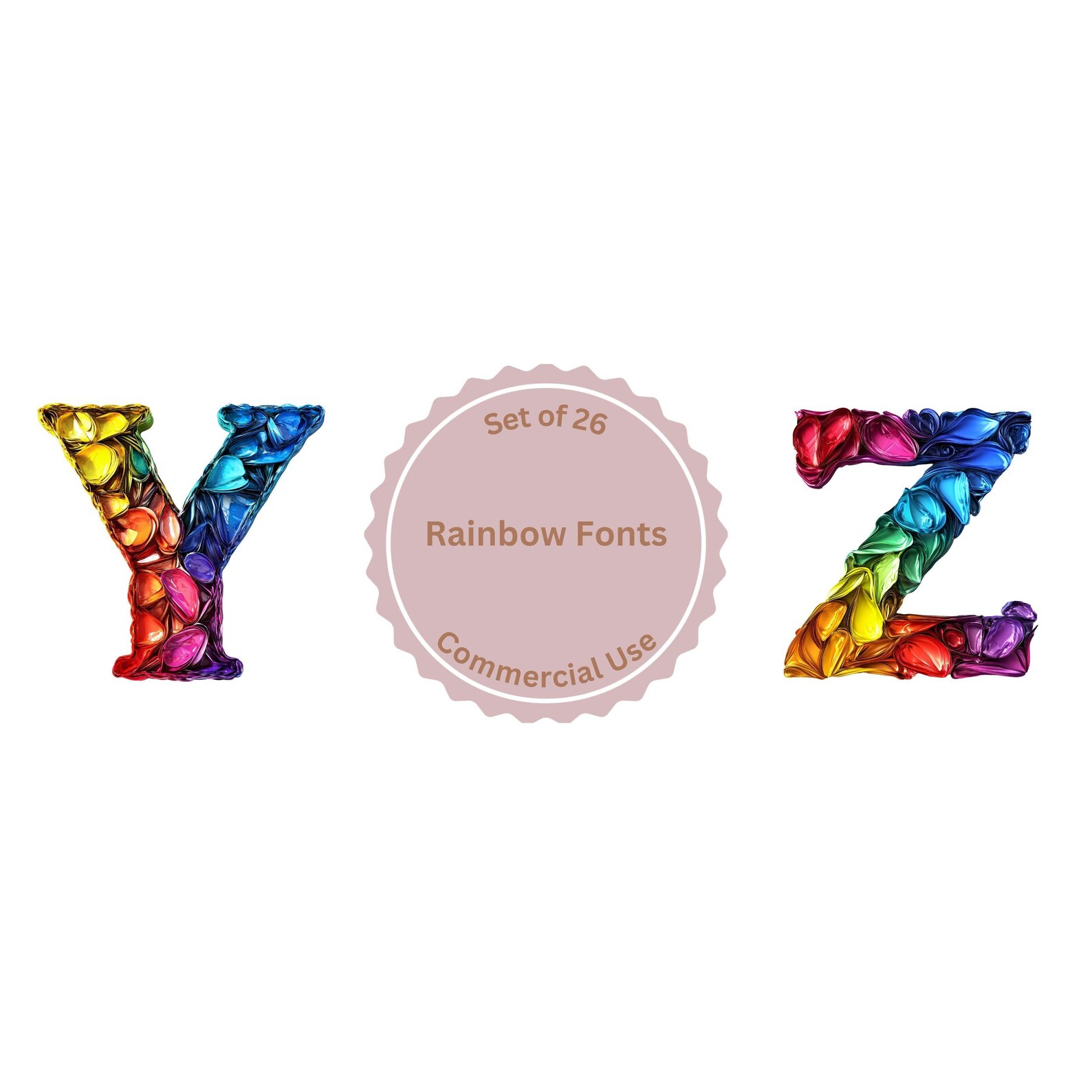 Rainbow Alphabet Clipart Bundle, Rainbow Alphabet Letters, Rainbow ...