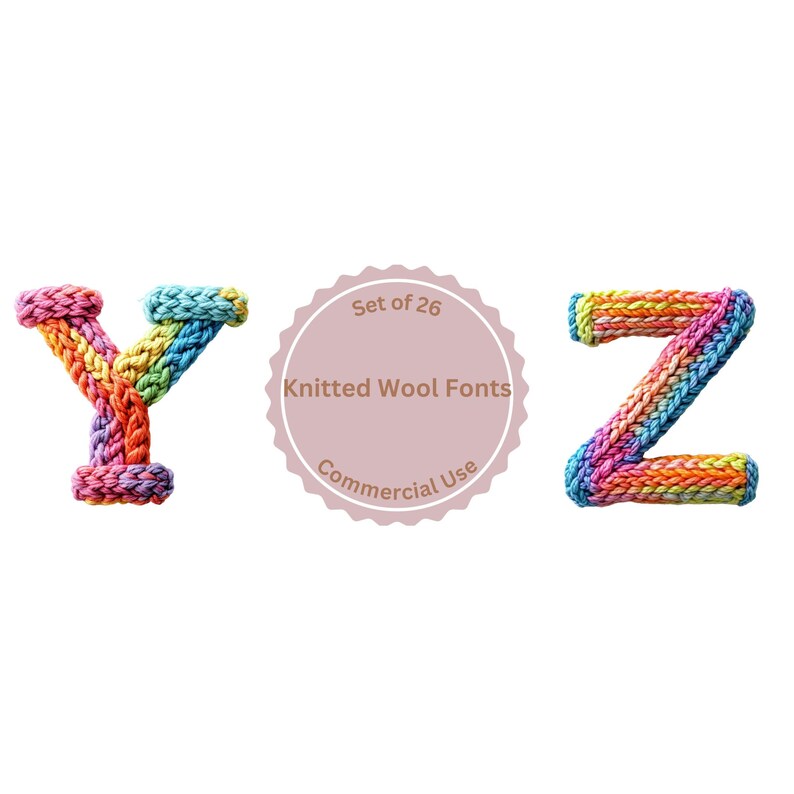 Knitted Wool Alphabet Clipart Bundle, Patchwork Alphabet, Stitched ...