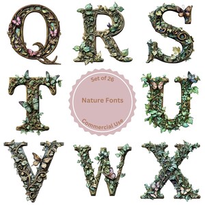Nature Alphabet Clipart Bundle, Nature Alphabet Letters, Nature Clipart ...