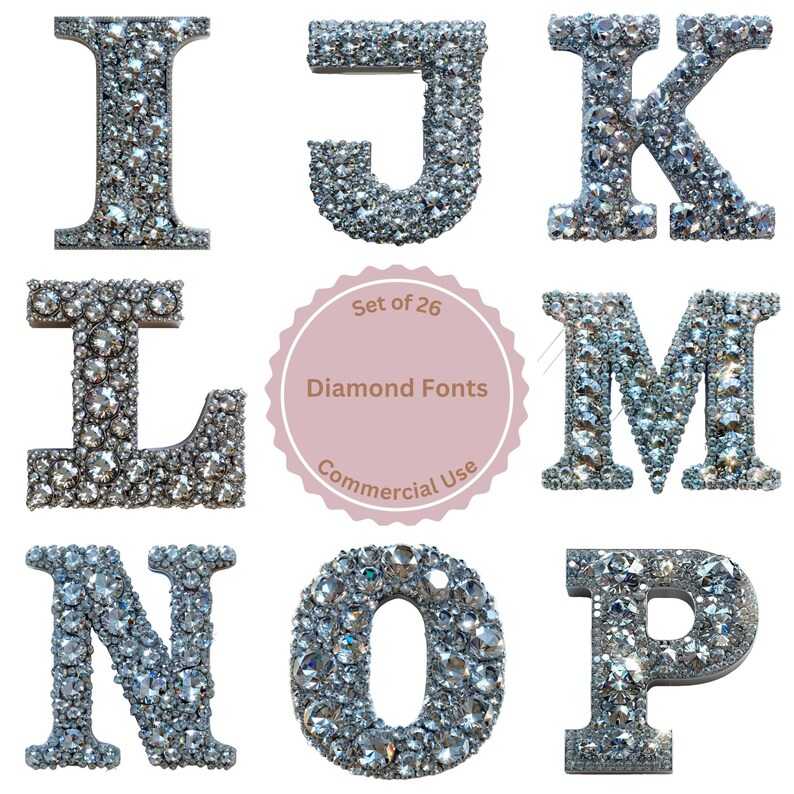 Diamond Alphabet Clipart Bundle, Diamond Alphabet Letters, Diamond ...