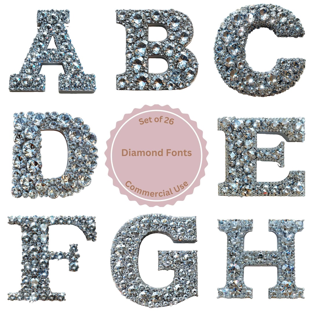 Diamond Alphabet Clipart Bundle, Diamond Alphabet Letters, Diamond ...