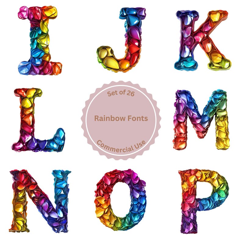 Rainbow Alphabet Clipart Bundle, Rainbow Alphabet Letters, Rainbow ...