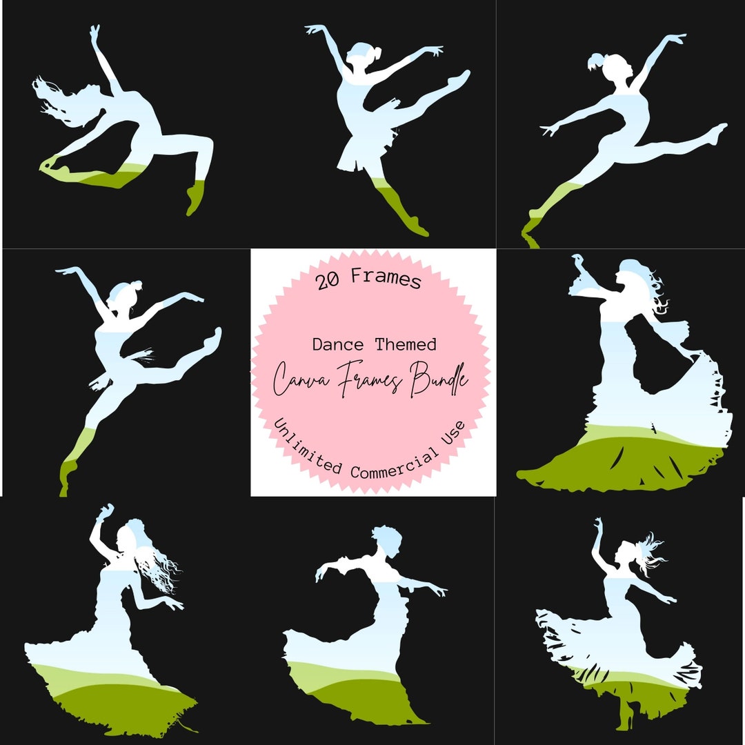 Custom Dance Themed Canva Frames for POD Canva Editable, Digital ...