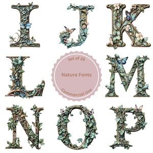 Nature Alphabet Clipart Bundle, Nature Alphabet Letters, Nature Clipart ...