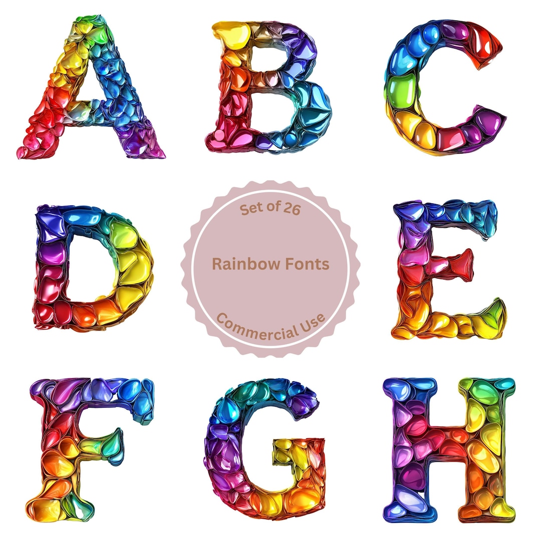 Rainbow Alphabet Clipart Bundle, Rainbow Alphabet Letters, Rainbow ...