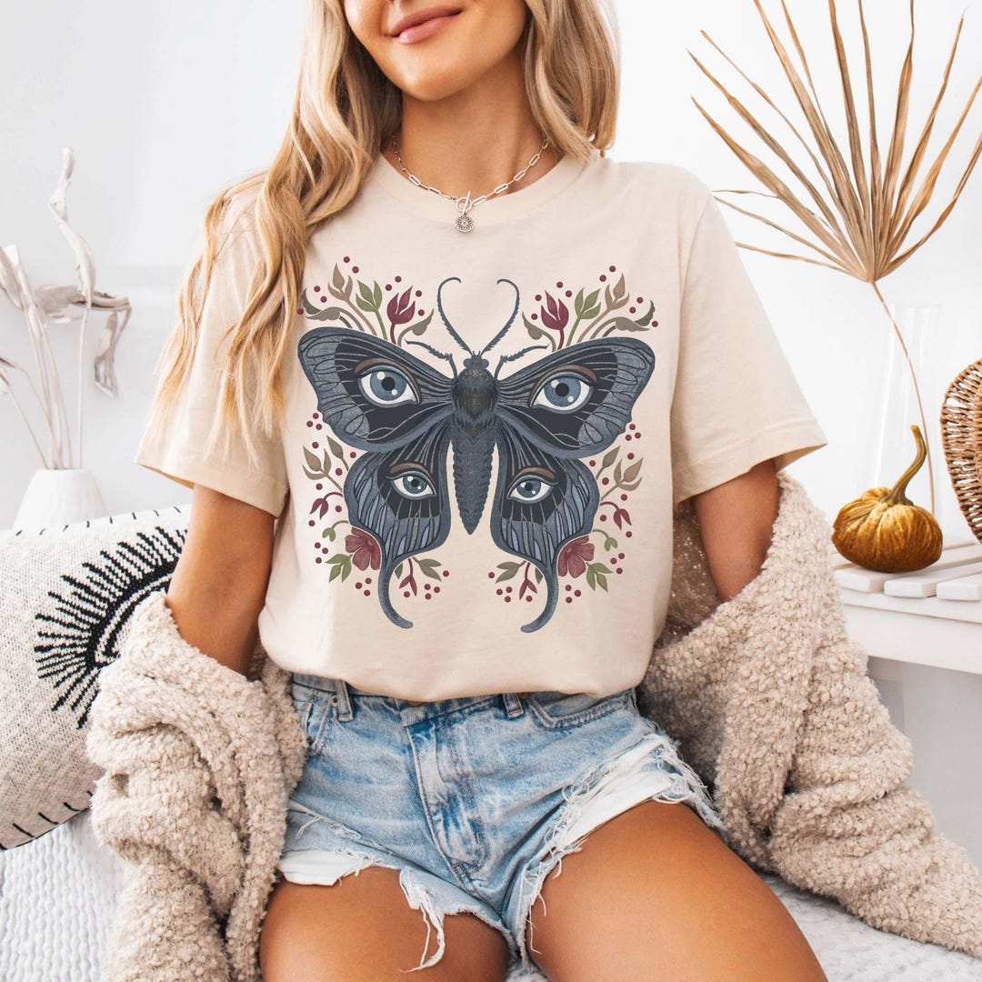 Spooky Moth Shirt With Eyes | Whimsigoth Butterfly | Weirdcore Insect ...