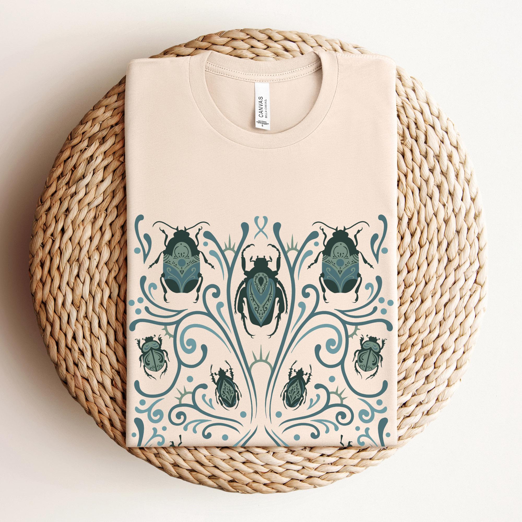 Beetle Folklore Tshirt Garden Goblincore Folk Art Bug Tee Whimsical ...