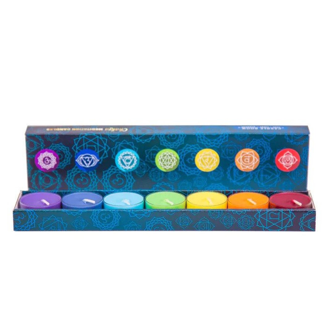 Chakra Tea Candle Set / Set of 6 Chakras for Meditation / - Etsy