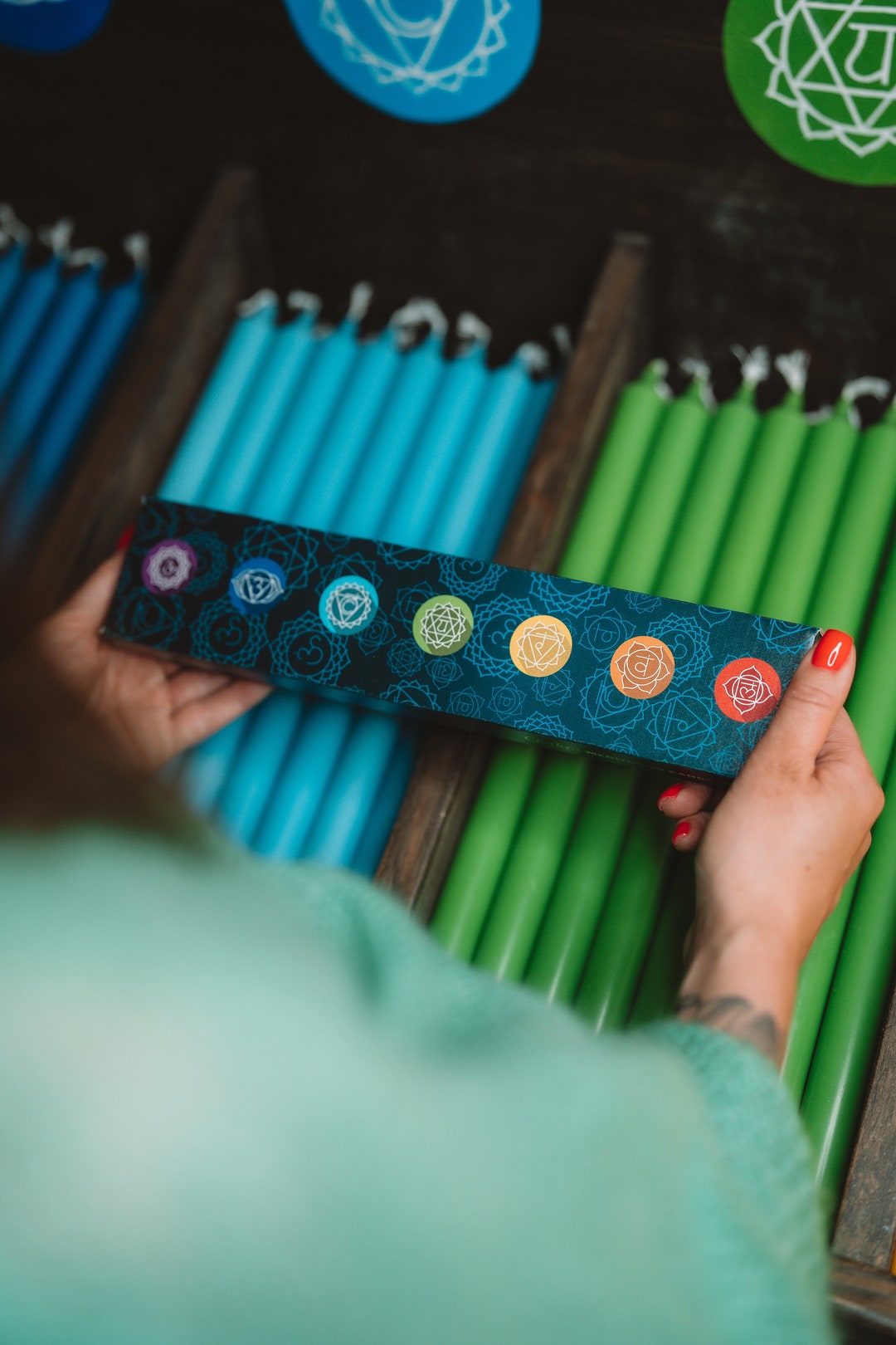 Handmede With Love,eco,chakra Tea Candle Set / Set of 7 Chakras for ...