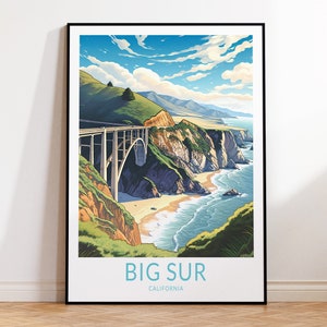 Big Sur Travel Print, California Big Sur Travel Poster, Travel Wall Art ...