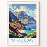 Na Pali Coast Travel Print Wall Art Na Pali Coast Wall Hanging Home ...