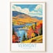 Retro Style Travel Poster, Vermont Vintage Rustic Poster Print, Home ...