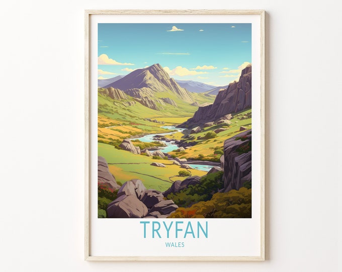 Tryfan Eryri Art Print. Gogledd Cymru. Mountain Print. Mountain Poster ...