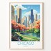 Chicago Travel Poster, Chicago Poster Print, Chicago City Wall Art ...