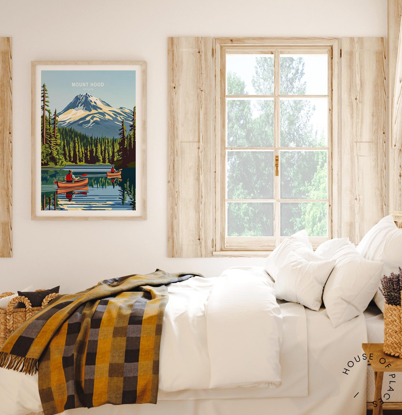 Mount Hood Oregon Travel Poster, Mount Hood Portland Print, Oregon Wall ...