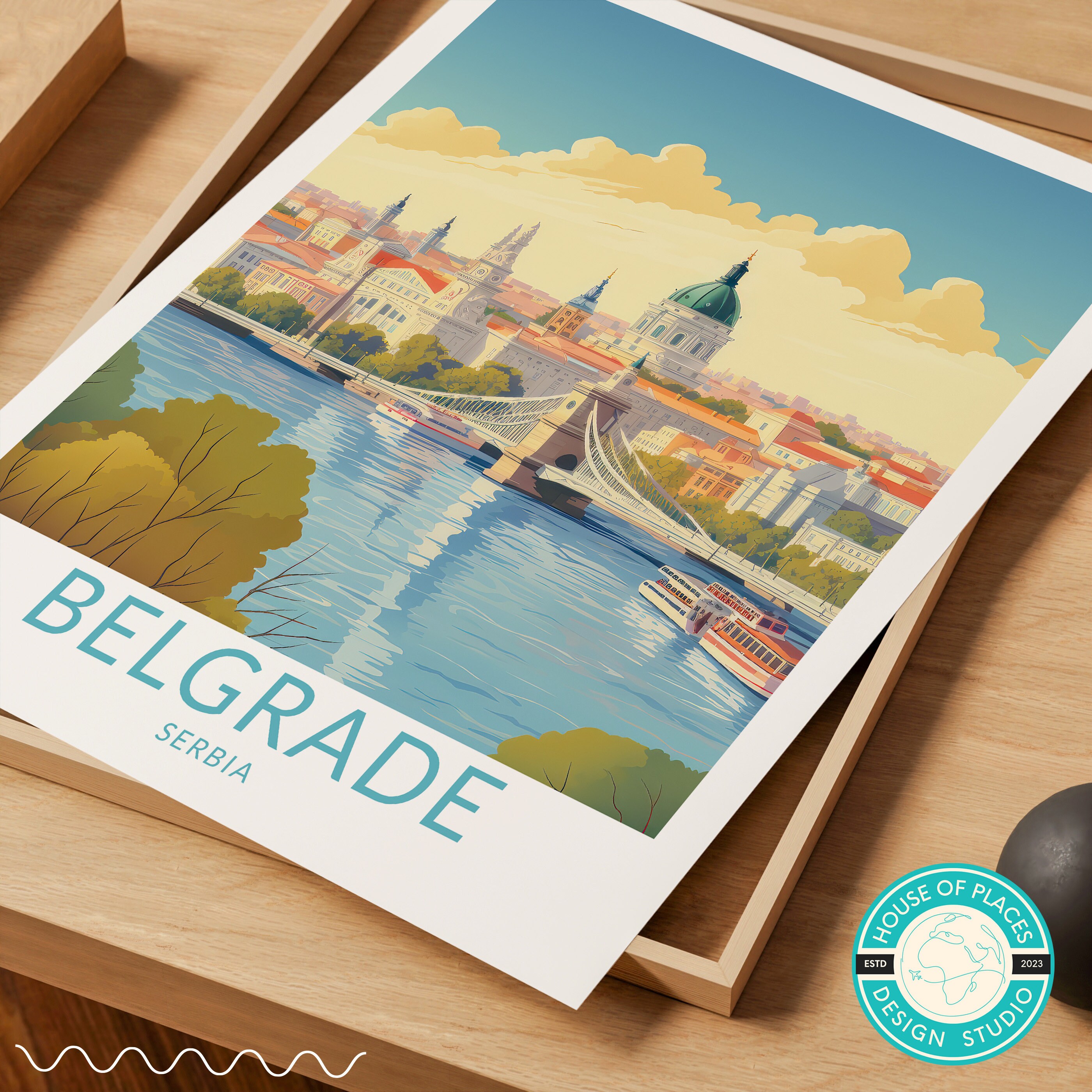 Belgrade Travel Poster, Belgrade Serbia Travel Art Poster, Home Decor ...