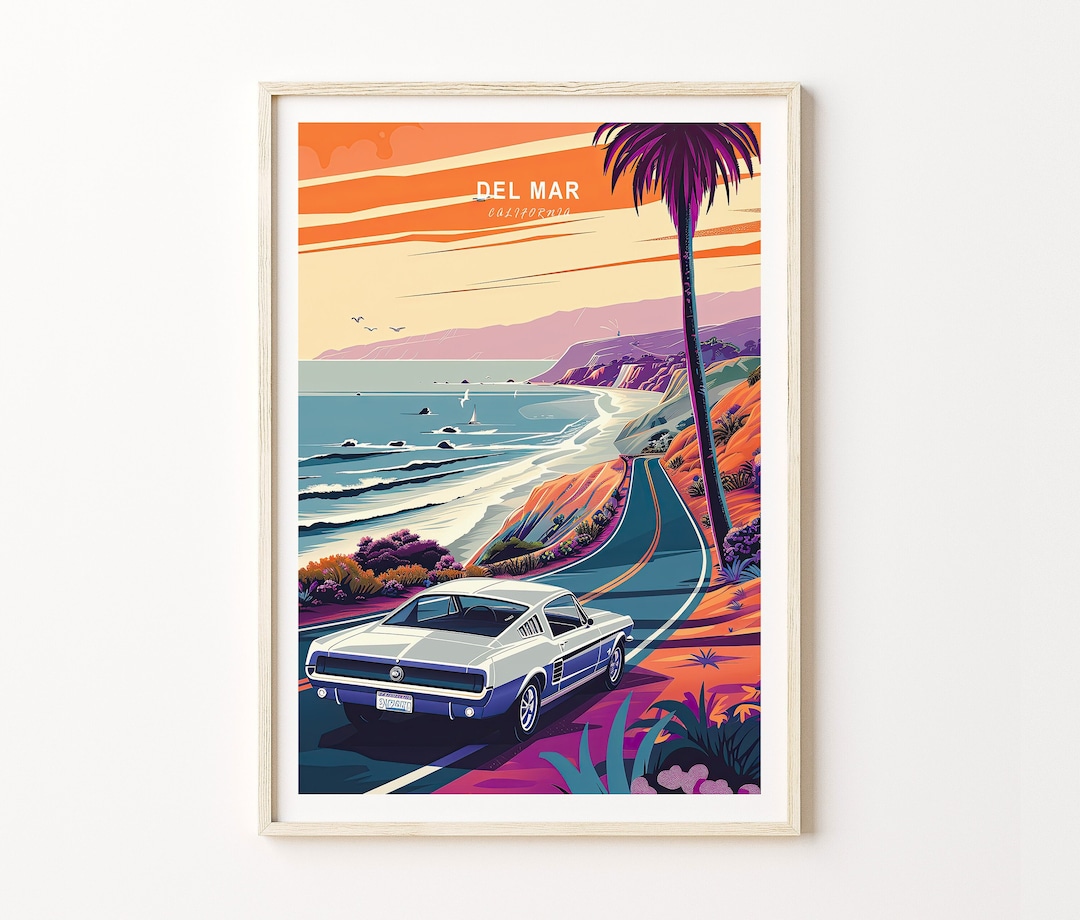Del Mar California Poster, Del Mar California Wall Art, Travel Poster ...