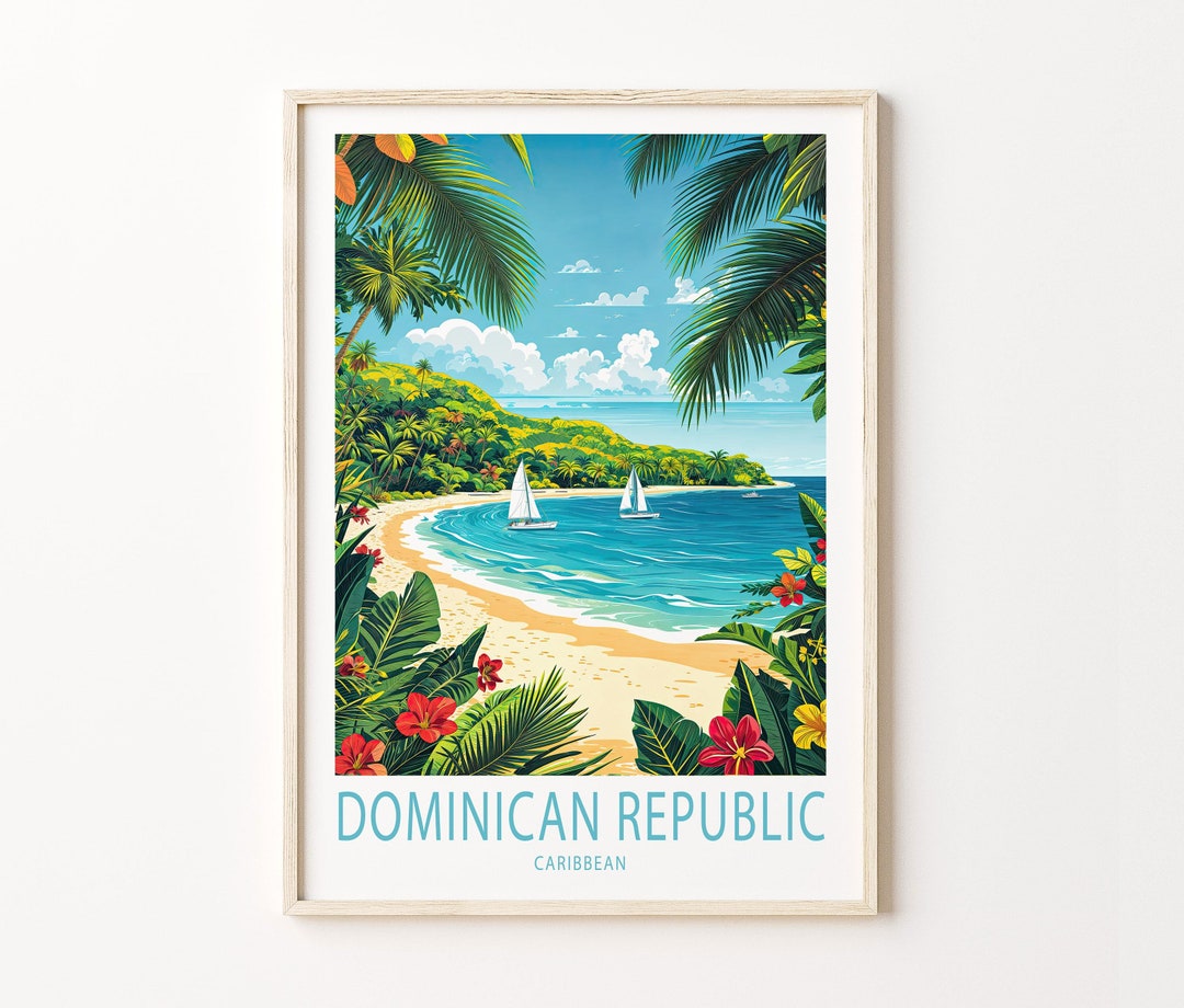Dominican Republic Travel Poster, Caribbean Wall Art, Dominican ...