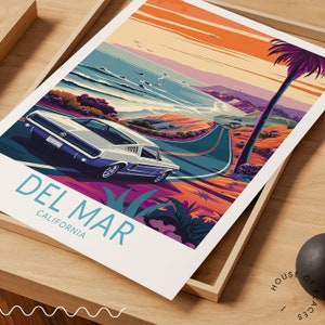 Del Mar San Diego Poster, Del Mar California Wall Art, Home Decor, San ...