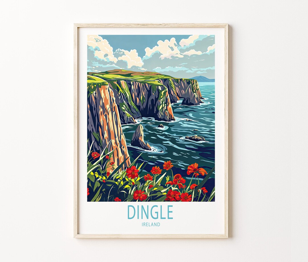 Dingle Ireland Travel Poster, Ireland Wall Art, Dingle Print, Home ...