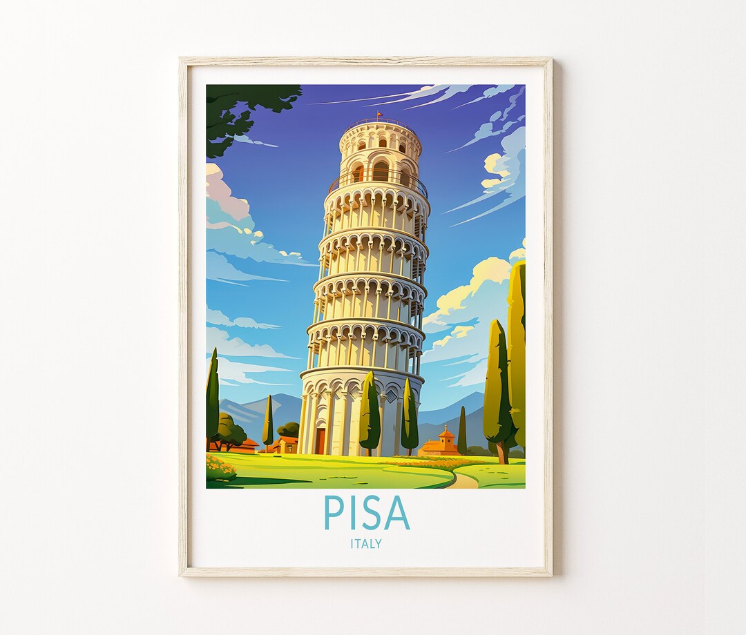 Pisa Italy Travel Poster, Pisa Travel Art Wall Decor, Home Decor Wall ...
