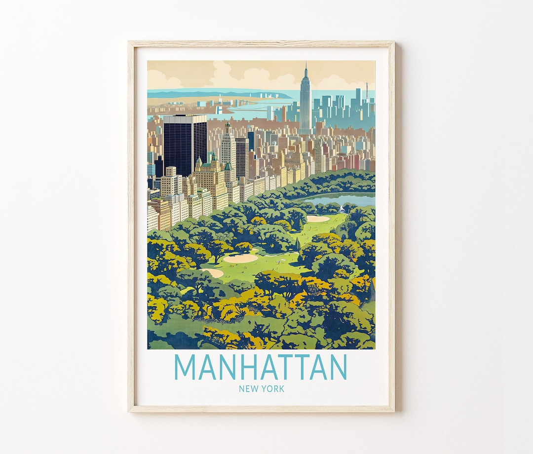 Manhattan Travel Poster, New York Wall Art, Manhattan New York Poster ...