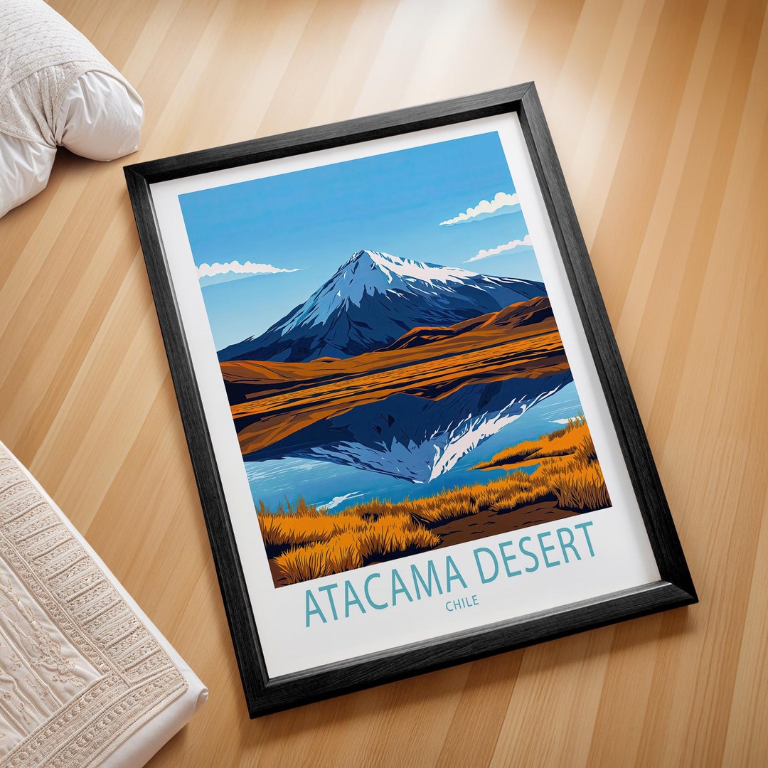 Atacama Desert Chile Travel Poster, South America Wall Art, Atacama ...