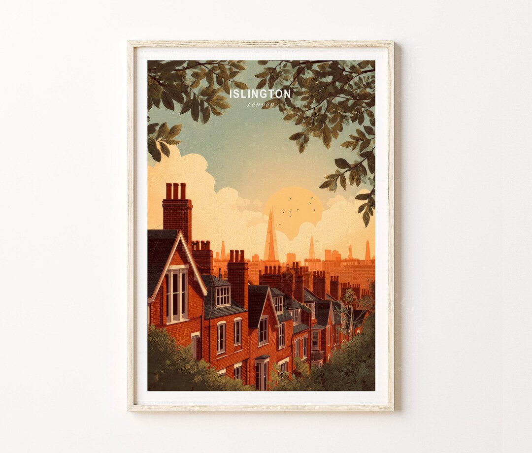 Islington London Print, London Skyline Sunset, UK Travel Poster - Etsy