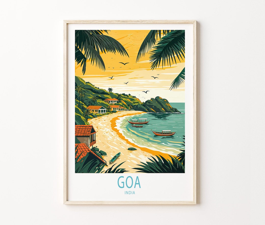 Goa India Travel Poster, India Wall Art, Goa India Beach Print ...