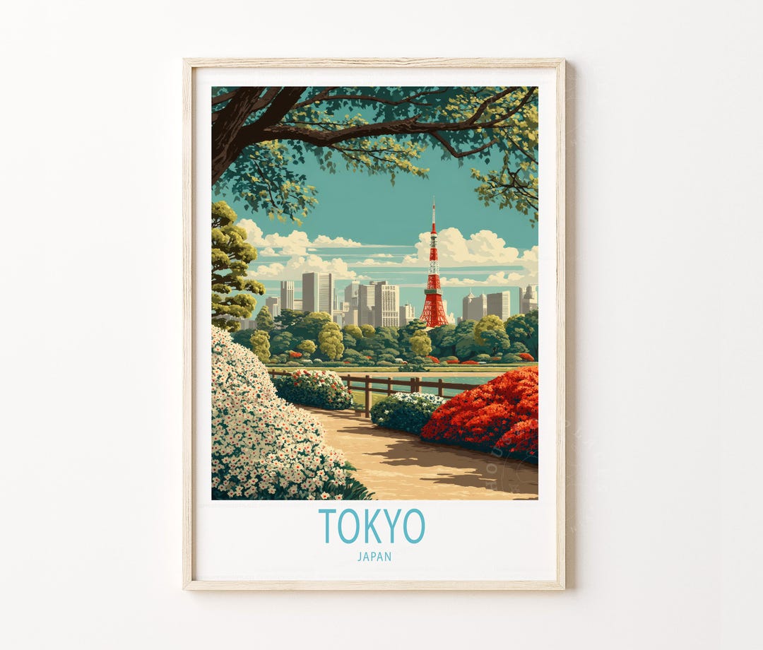 Tokyo Travel Poster, Japan Wall Art, Tokyo Japan Print, Birthday Gifts ...