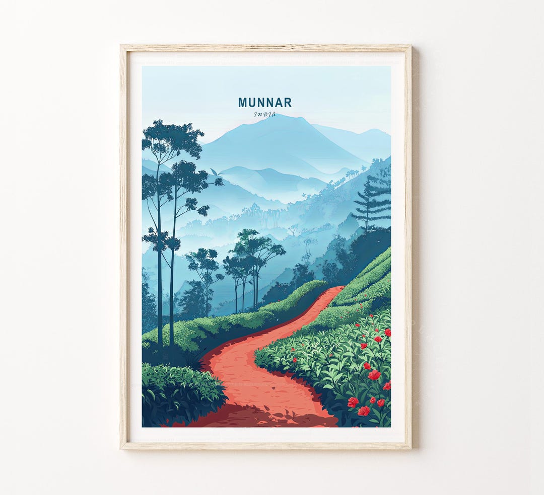 Munnar Travel Print, India Travel Poster, Munnar India Travel Wall Art ...