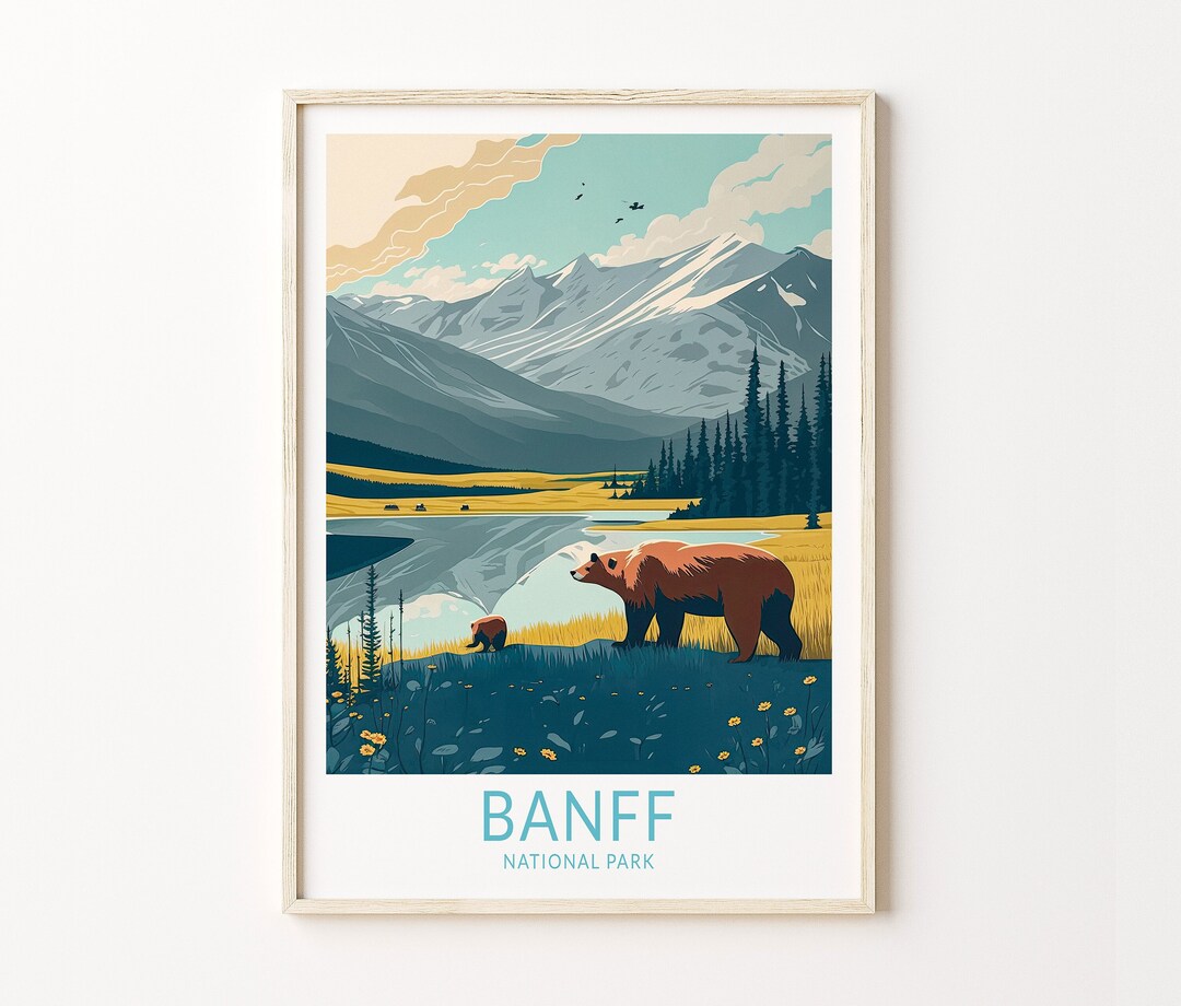 Banff National Park Poster Wall Art, National Parks Travel Poster ...