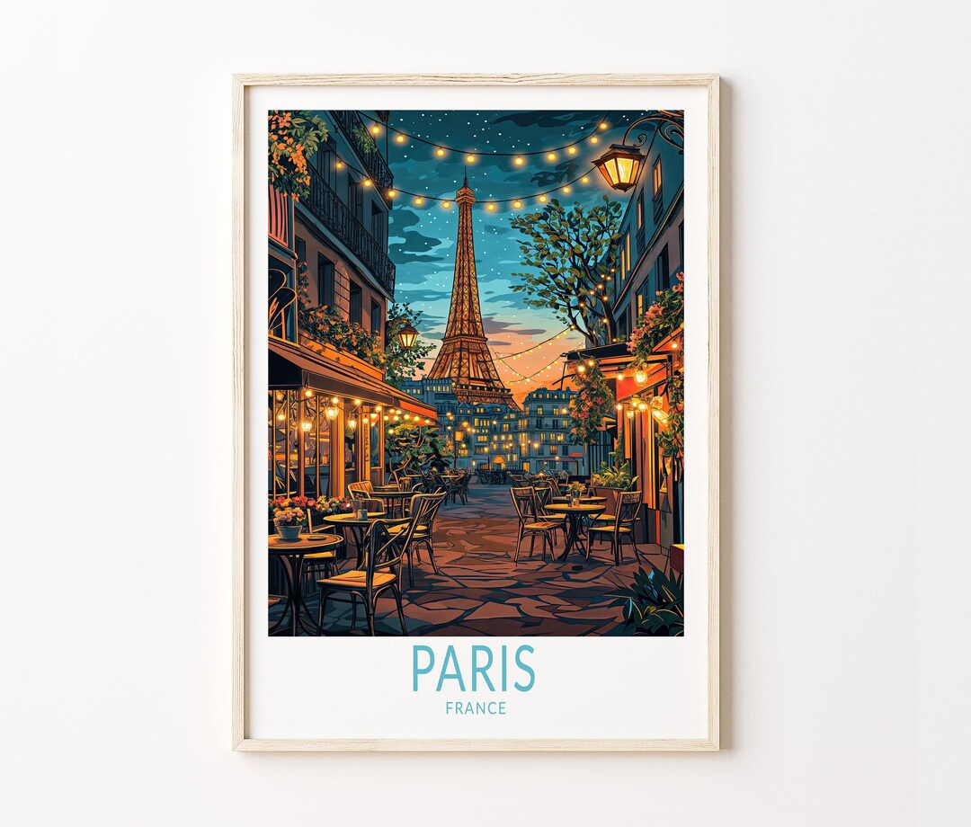 Paris Eiffel Tower France Travel Poster, Paris France City Wall Art ...