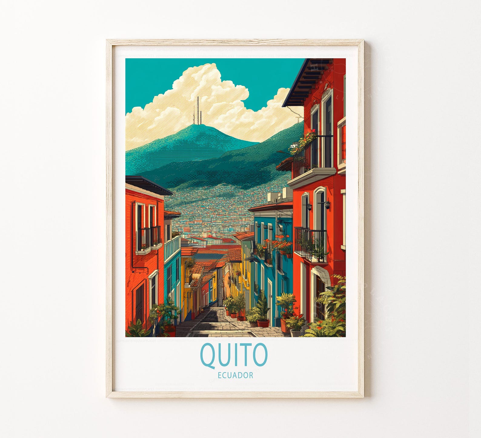 Quito Ecuador Travel Print, Quito Wall Art Print, Ecuador Travel Poster ...