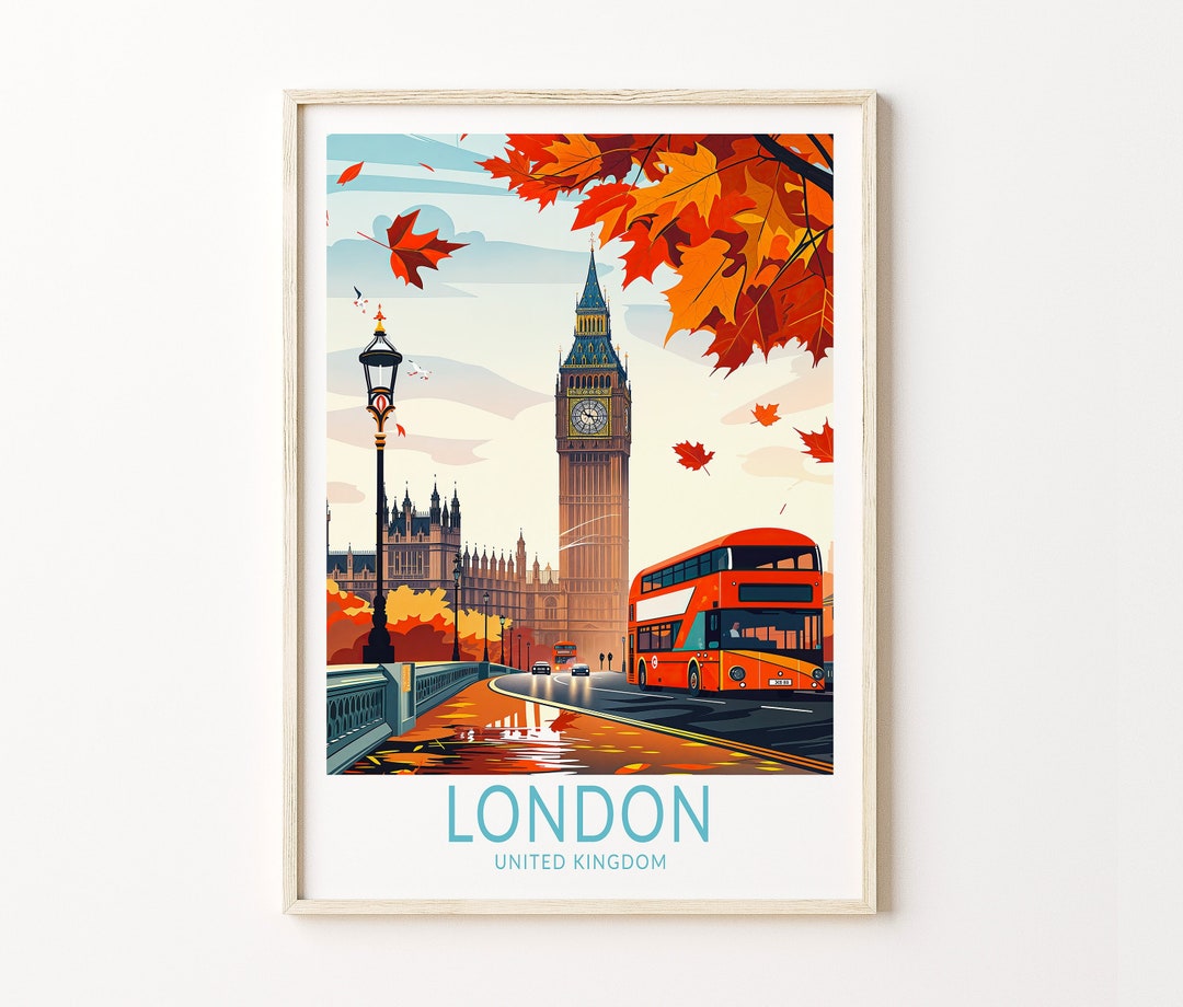 London Travel Poster, London Uk Wall Art, Travel Poster, Westminster ...