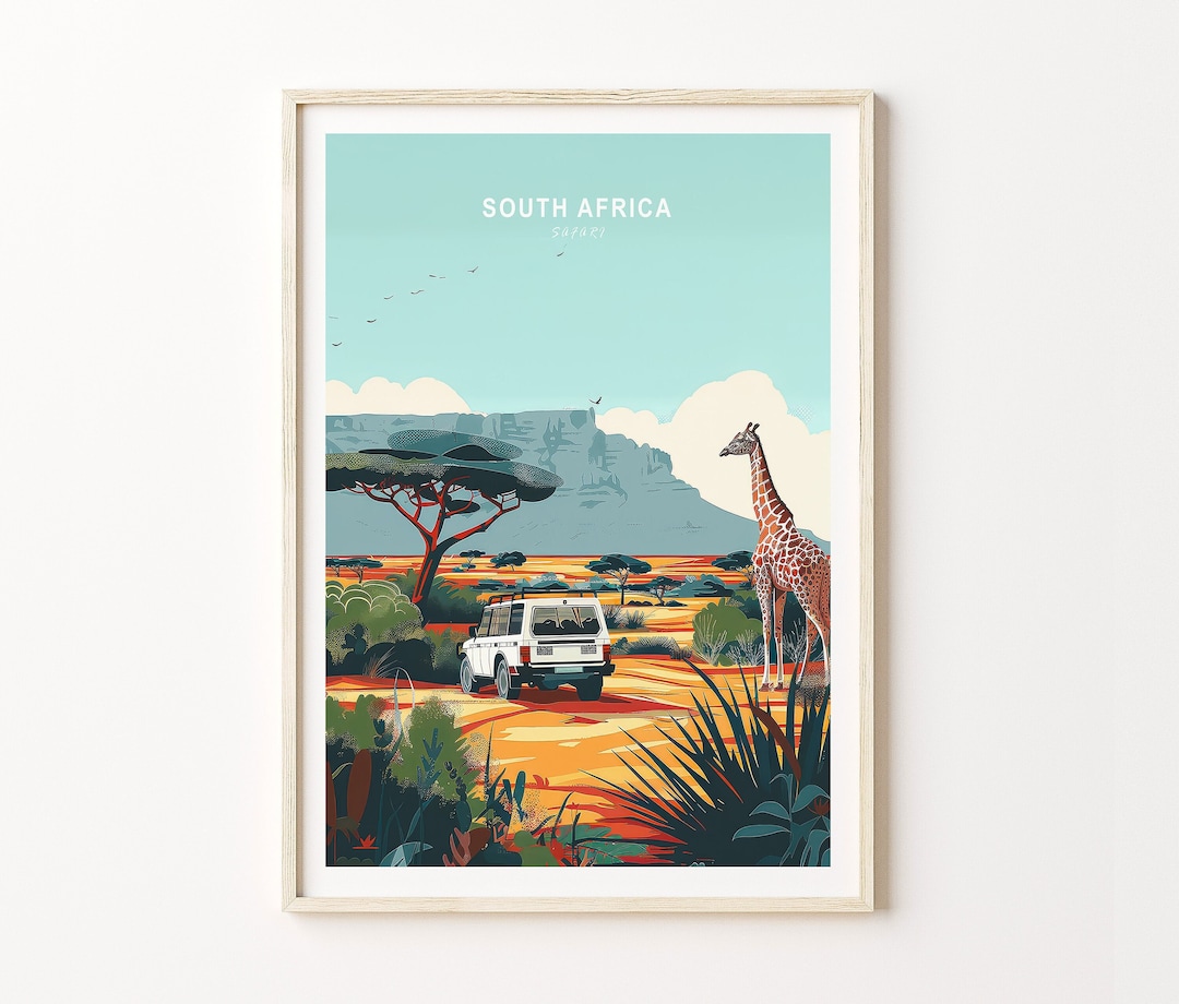 South Africa Travel Poster, Safari Travel Poster, South Africa Travel ...