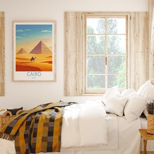 Egypt Pyramids Travel Print, Cairo City Pyramids Travel Poster ...