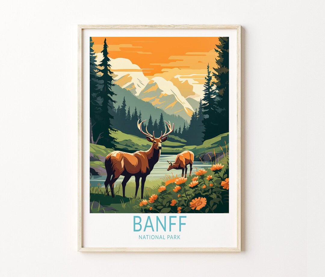 Banff National Park Travel Poster, Banff Poster, National Parks ...