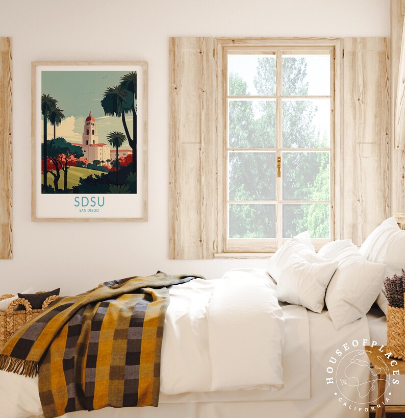 San Diego State University, San Diego SDSU Travel Poster, University ...