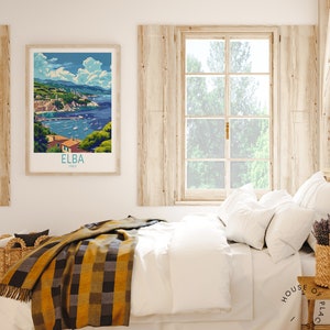 Elba Italy Travel Print, Italy City Wall Decor, Elba Italy Coast Travel ...