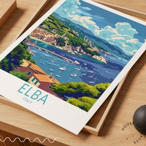 Elba Italy Travel Print, Italy City Wall Decor, Elba Italy Coast Travel ...