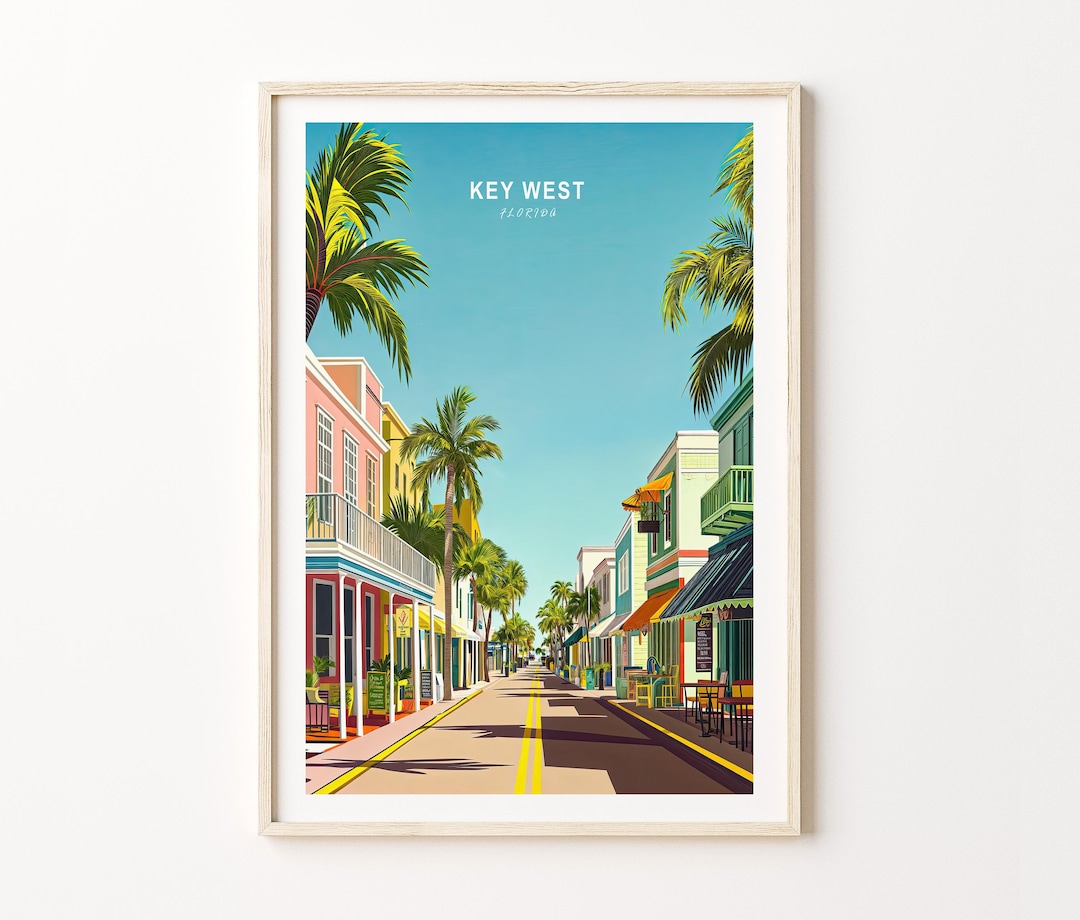Key West Travel Poster, Florida Wall Art, Key West Florida Print ...