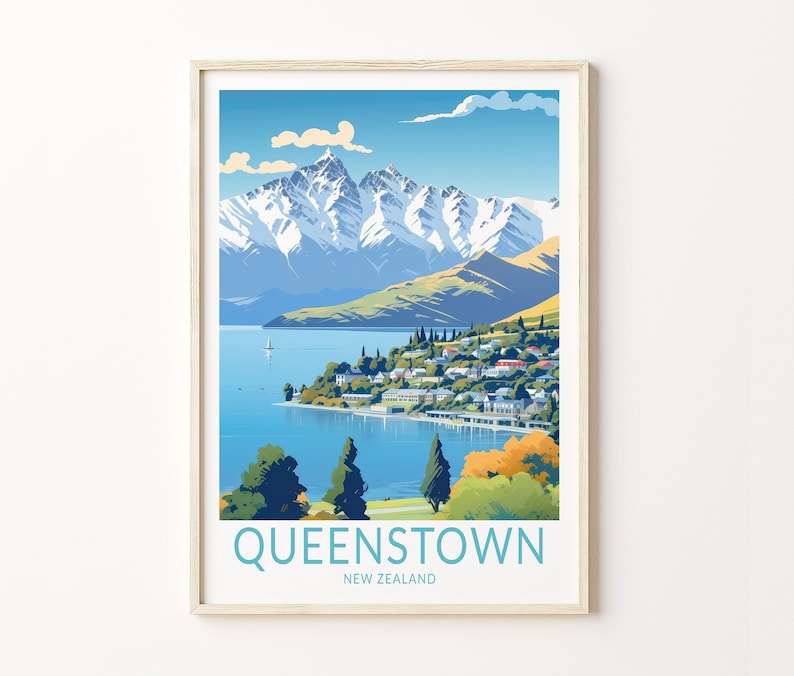 Queenstown New Zealand Print Wall Art, Queenstown Poster, Queenstown ...