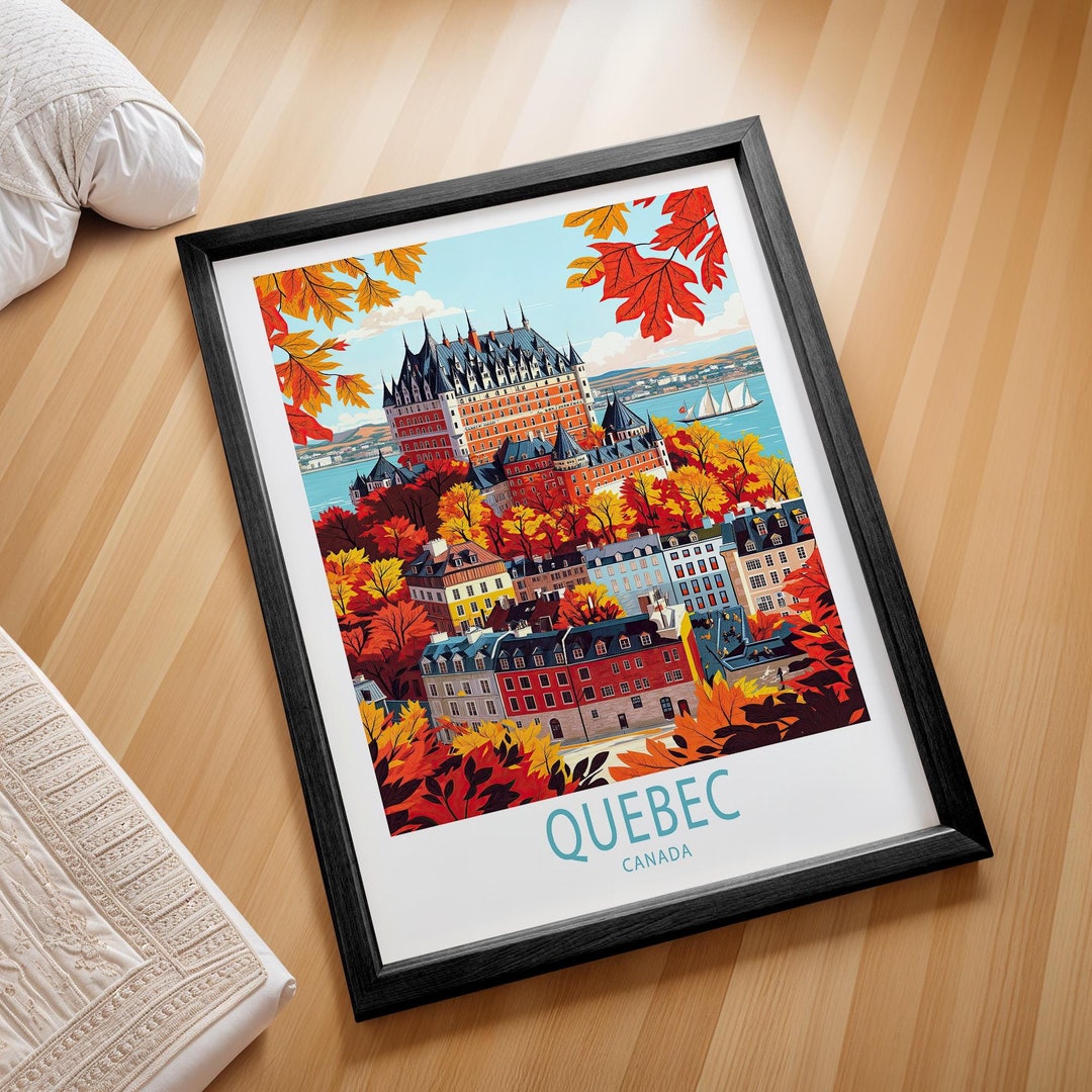 Québec Travel Poster, Canada Wall Art Print, Fairmont Le Château Print ...