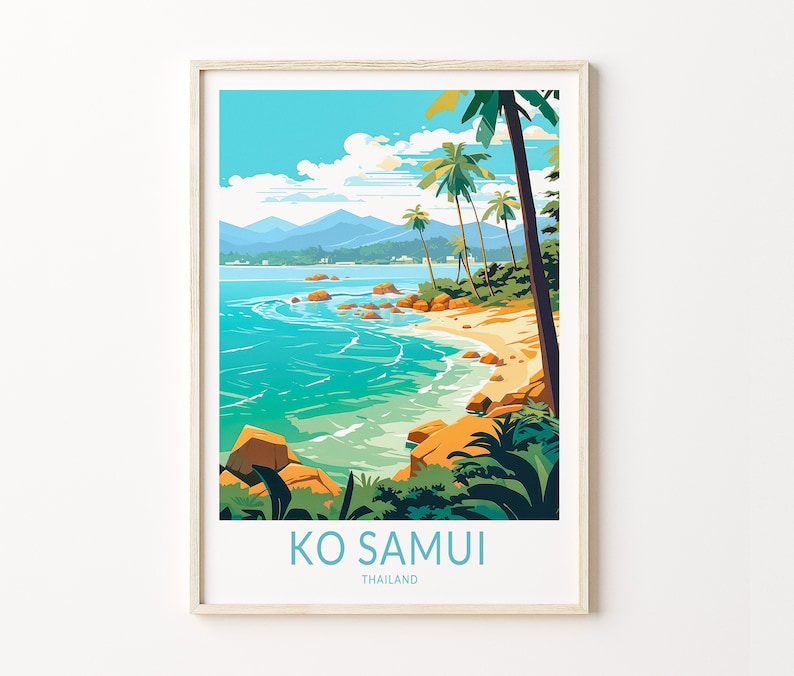 Ko Samui Thailand Travel Print Ko Samui Island Poster Print - Etsy